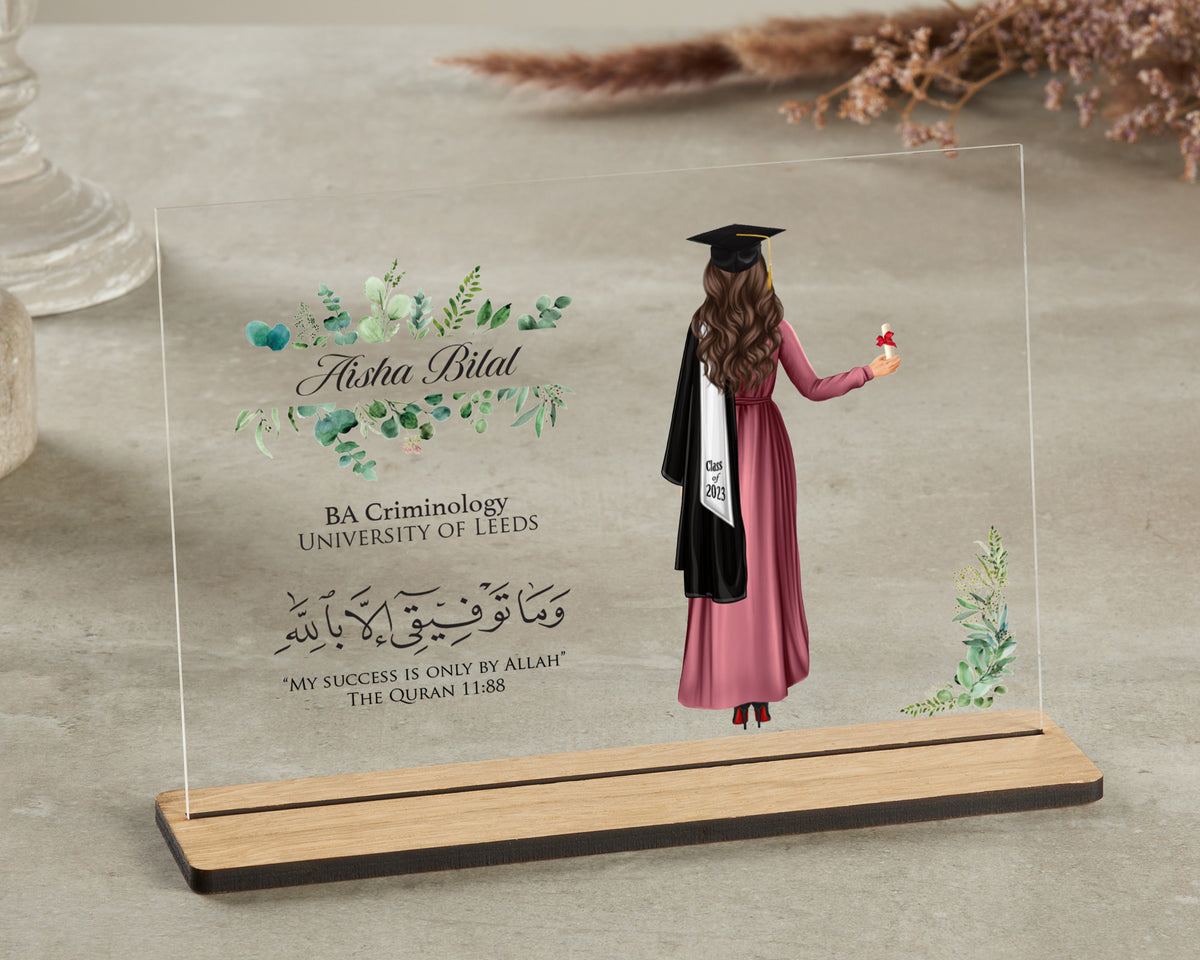 Graduation Islamic Gift for Her Acrylic Plaque – TrueWillow Gifts